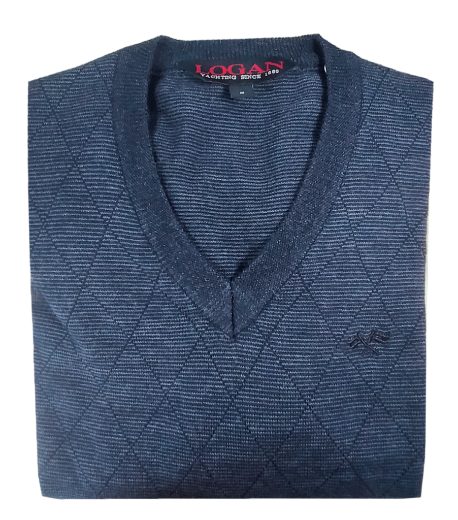 Porthole Vee Neck Merino Pullover NAVY GLN302 – Logan
